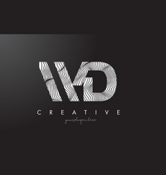 Wd w d grunge letter logo with purple vibrant Vector Image