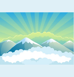 Mountains and clouds Royalty Free Vector Image