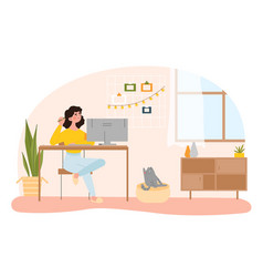 A girl going home from school Royalty Free Vector Image