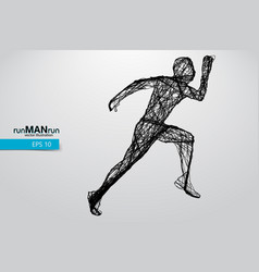 Bearded dude running fast on stadium Royalty Free Vector