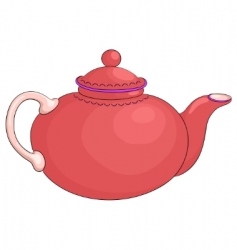 Beautiful red teapot on a white background Vector Image