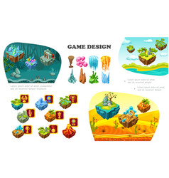 Isometric game map template Royalty Free Vector Image