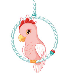 Cartoon pink cockatoo Royalty Free Vector Image