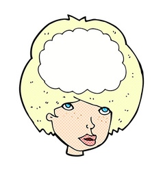 Comic cartoon empty headed woman Royalty Free Vector Image