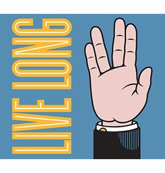 Salute gray icon live long and prosper gesture Vector Image