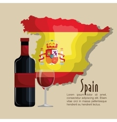 Navarra map with spanish national flag Royalty Free Vector