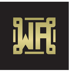 Wa logo with circle rounded negative space design Vector Image