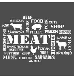 Meat cuts set diagrams for butcher shop scheme Vector Image