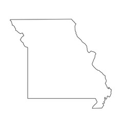 Missouri state of usa - solid black outline map Vector Image