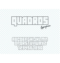Square block font latin letters and numbers Vector Image