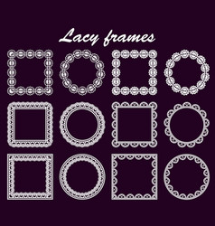 Laser cutting template borders for design cards Vector Image