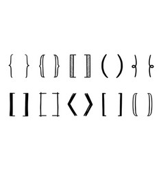 Hand drawn of square brackets Royalty Free Vector Image