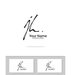 M j mj initial logo signature handwriting Vector Image