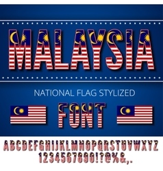 Malaysia Flag Font Royalty Free Vector Image - VectorStock
