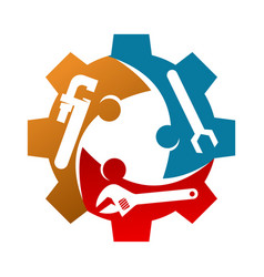 Abstract technology design logo machine Royalty Free Vector