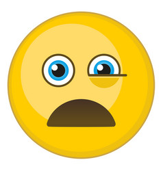 Cartoon yawning face tired emoji with open mouth Vector Image