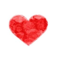Hand drawn painted red watercolor heart Royalty Free Vector
