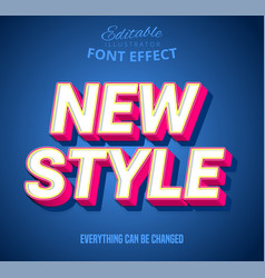 New style text editable text effect Royalty Free Vector