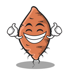 Proud face yam character cartoon style Royalty Free Vector