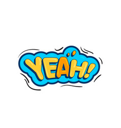 Yeah speech bubble icon isometric style Royalty Free Vector