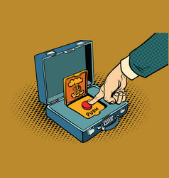 Push red button nuclear Royalty Free Vector Image