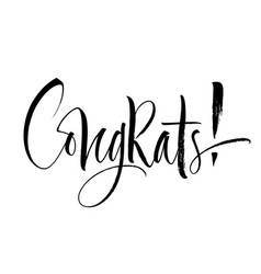 Congrats hand lettering Royalty Free Vector Image
