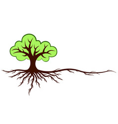 Tree with roots Royalty Free Vector Image - VectorStock