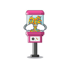 Crying candy vending machine with character Vector Image