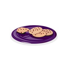 Cookies on Plate Royalty Free Vector Image - VectorStock