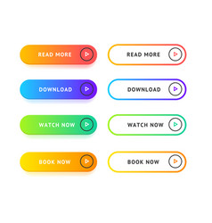 Web button set in four colours with icons Vector Image