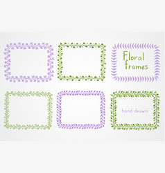 Floral botanical frame template rectangular Vector Image