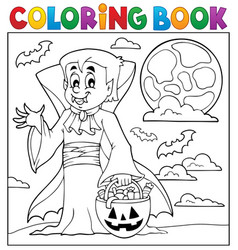 Coloring book halloween character 6 Royalty Free Vector
