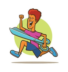 Thief Escapes with Loot Run Character Retro Vector Image