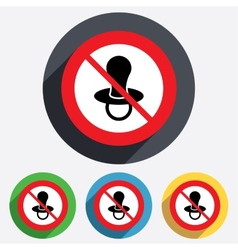 Babys dummy sign icon Child pacifier symbol Vector Image