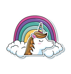 Cartoon rainbow unicorn horse Royalty Free Vector Image