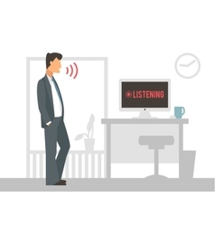 Voice control smart computer Royalty Free Vector Image