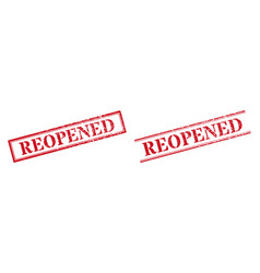 Reopened grunge rubber stamp seals with double Vector Image