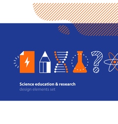 Science classes headers Royalty Free Vector Image