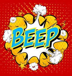 Word beep on comic cloud explosion background Vector Image