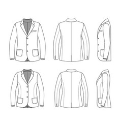 Simple outline drawing of a blazer Royalty Free Vector Image