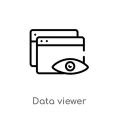 Outline data viewer icon isolated black simple Vector Image