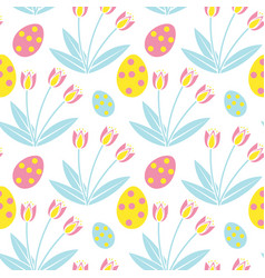 Cute easter seamless pattern spring repeating Vector Image
