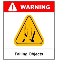 Danger Falling Objects Warning sign Royalty Free Vector