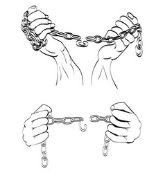 Hand chain composition Royalty Free Vector Image