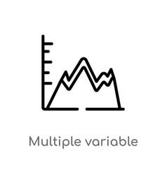 Outline multiple variable points line chart icon Vector Image