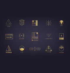 Set abstract geometric logos forms Royalty Free Vector Image