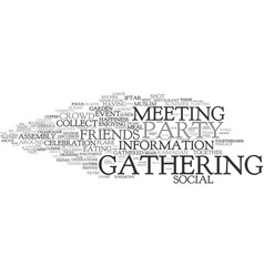 Gathering word cloud concept Royalty Free Vector Image