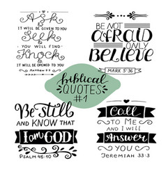 7 hand-lettering motivational bible quotes for Vector Image
