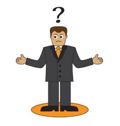 Office worker in doubt Royalty Free Vector Image