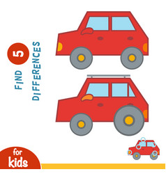 Differences game with funny car Royalty Free Vector Image